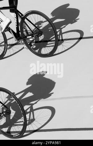 Cast Shadow of a Cyclist on the Velodrome Stock Photo - Alamy