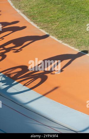 Cast Shadow of a Cyclist on the Velodrome Stock Photo - Alamy