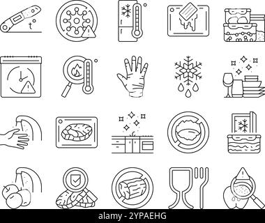 food safety hygiene inspection icons set vector Stock Vector Image ...