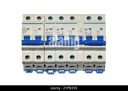 Modern Electrical Circuit Breaker Isolated on White Background Stock ...