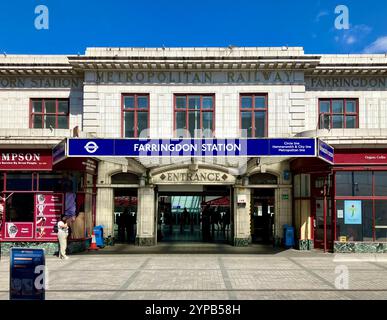 The historic Farringdon Underground Station, Central London, England ...