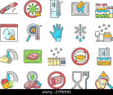 food safety hygiene inspection icons set vector Stock Vector Image ...