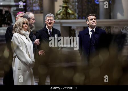French President Emmanuel Macron and President of the Rebatir Notre ...