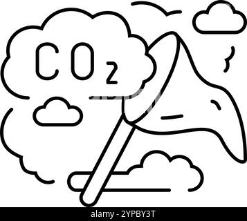 co2 absorption carbon line icon vector illustration Stock Vector Image ...