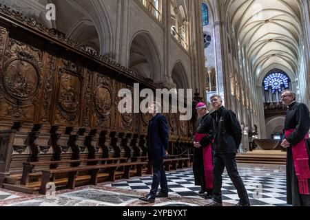 French President Emmanuel Macron and President of the Rebatir Notre ...