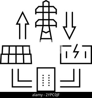 microgrids electric grid line icon vector illustration Stock Vector ...