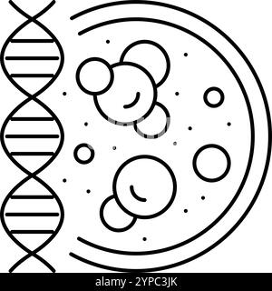 molecular biology cryptogenetics line icon vector illustration Stock ...
