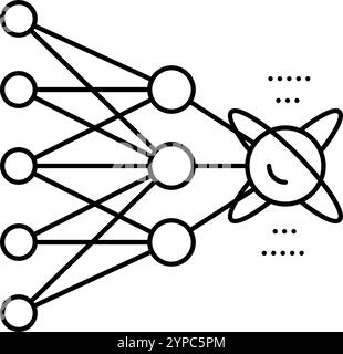 algorithm quantum technology line icon vector. algorithm quantum technology sign. isolated ...