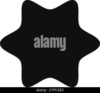 Simple black wobbly star shape represents quality, excellence, success ...