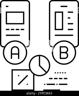 UX line icons. Set of AB testing, Journey path map and Question mark ...