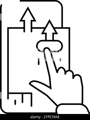 parallax scrolling ux ui design line icon vector illustration Stock ...