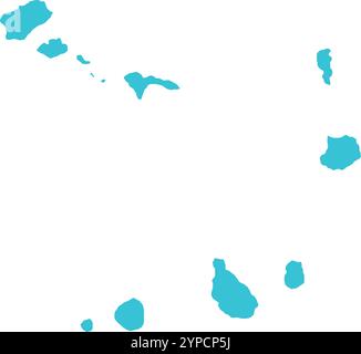 Cabo Verde map. Just a simple border map. Shape of the country. Flat ...