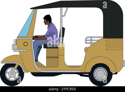 Yellow auto rickshaw indian and pakistan. Auto Rikshaw Vector ...