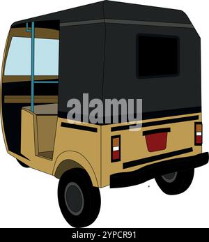 Yellow auto rickshaw indian and pakistan. Auto Rikshaw Vector ...