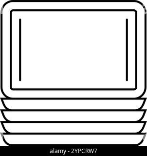 serving trays restaurant equipment line icon vector. serving trays ...