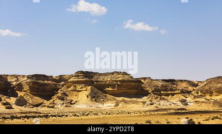 Eroded rock landscape at a fossilised reef edge, Huqf stone desert ...