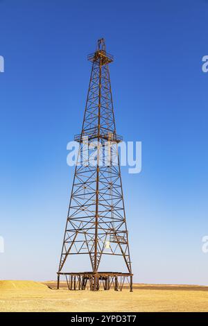 Rusted remains of a former oil derrick, Arabian Peninsula, Sultanate of ...