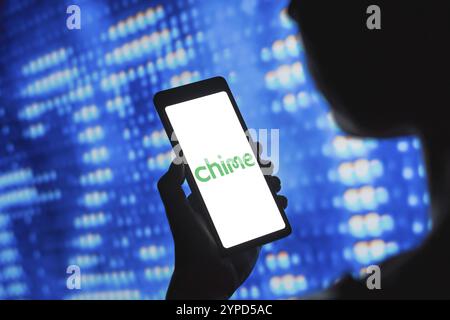In this photo illustration, a Chime logo is seen displayed on a ...
