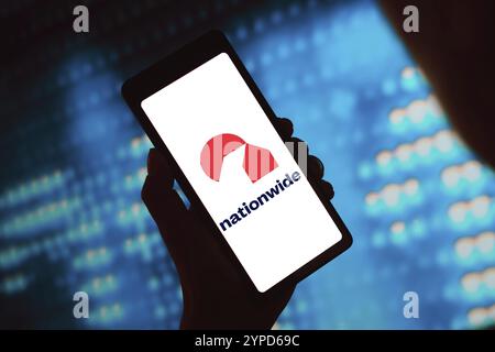 In this photo illustration, the Nationwide Building Society logo seen ...