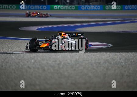 DOHA - Max Verstappen (Red Bull Racing) in action during the start of ...