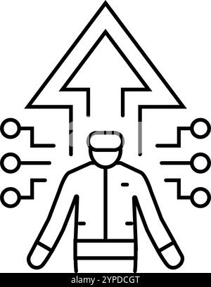 geek chic tech enthusiast line icon vector illustration Stock Vector ...