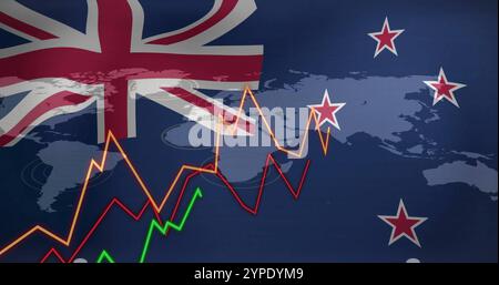 Map of New Zealand, financial success, economy growth Stock Photo - Alamy