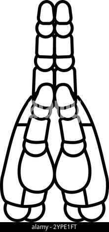 victory robot hand gesture line icon vector. victory robot hand gesture ...