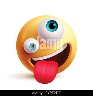 Goofy emoji clipart character. 3d clip art emoji in naughty and ridiculous facial expressions ...