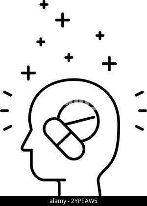 the placebo effect unsolved mystery line icon vector. the placebo ...