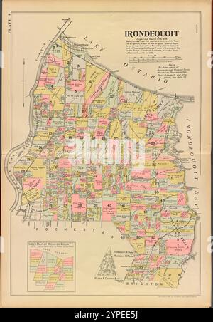 Monroe County, Double Page Plate No. 27 Map of parts of Irondequoit ...