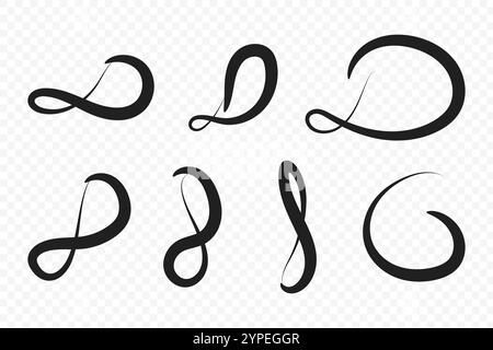 Vector hand drawn curvy lines on transparent background Stock Vector ...