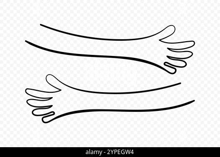 Vector hand drawn hugging hands on transparent background Stock Vector ...