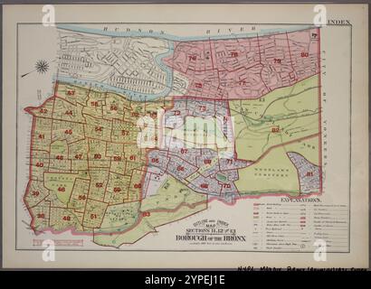 Outline and Index Map, Sections 11, 12 and 13, Borough of the Bronx ...