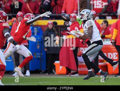 Kansas City Chiefs safety Nazeeh Johnson catches a ball at NFL football ...