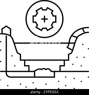 tailings management line icon vector illustration Stock Vector Image ...