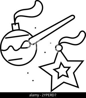 diy holiday decorations line icon vector illustration Stock Vector ...