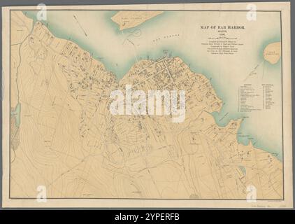 Map of Bar Harbor, Maine, 1896 1896 by Mears, Edward B Stock Photo - Alamy
