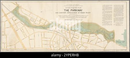 Plan of the parkway between Muddy River gate house and Jamaica Park ...