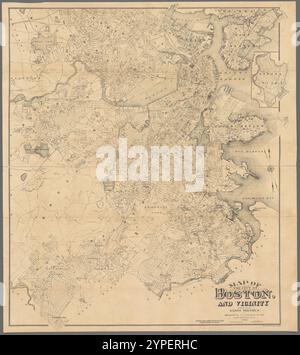 Map of Brookline and vicinity , Brookline Mass., Maps, Brighton Boston ...