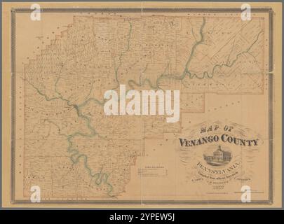 Map of Venango County, Pennsylvania Stock Photo - Alamy