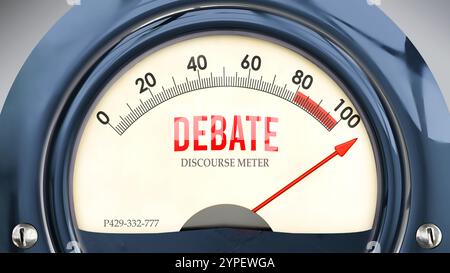 Debate and Discourse that is hitting a full scale, showing a very high ...
