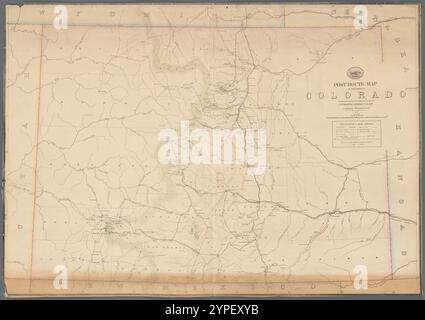 Post route map of the State of Colorado showing post offices with the ...