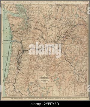Map of the Oregon Railroad and Navigation Company and the Southern ...