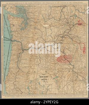 Map of the Oregon Railroad and Navigation Company and the Southern ...
