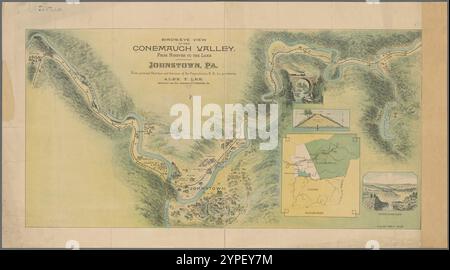 Bird's-eye view of the Conemaugh Valley, from Nineveh to the Lake ...
