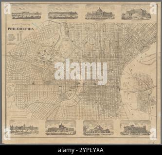 This 1876 Mitchell map of Philadelphia, Pennsylvania, provides a ...