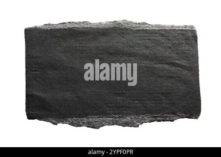Torn rectangle black paper for using as textbox on white background ...