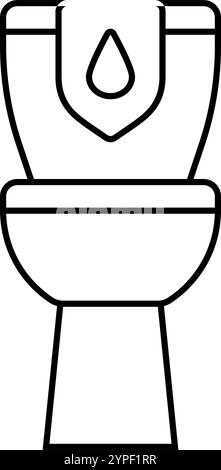 efficient toilet water saving line icon vector illustration Stock ...