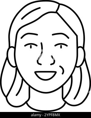 admiration woman expression line icon vector illustration Stock Vector ...