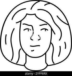 guilt woman expression line icon vector illustration Stock Vector Image ...